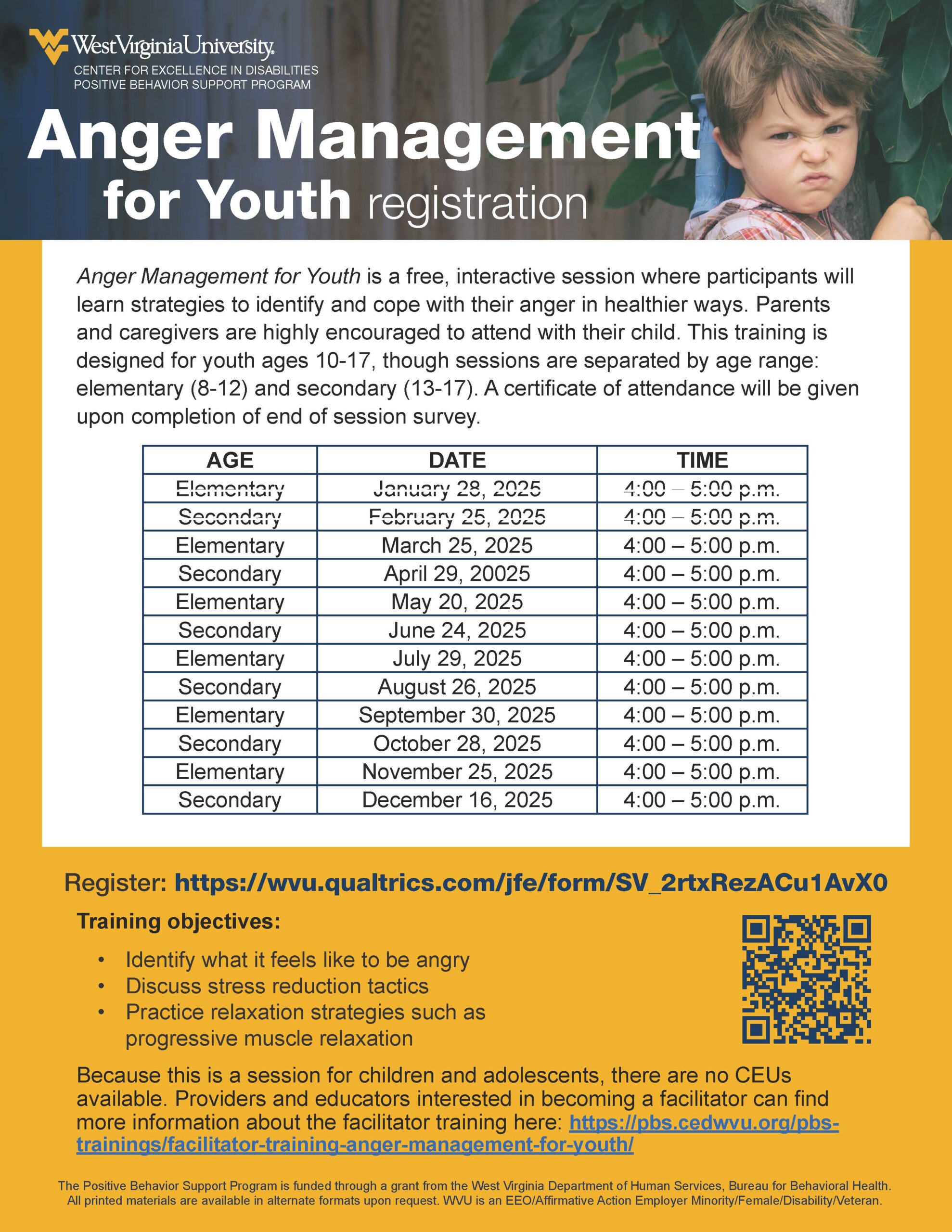 Anger Management for Youth (April) - South Dakota Parent Connection